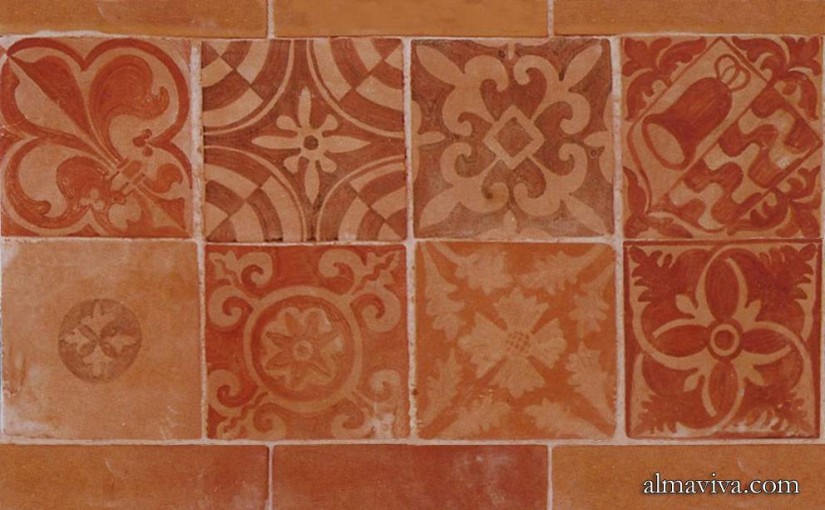 Handmade medieval ceramic tiles
